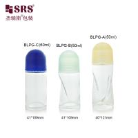 Quality BLPG 50ml 60ml Unique Shape Empty Glass Roll On Bottle For Body Deodorant Gel Antiperspirant Packaging for sale