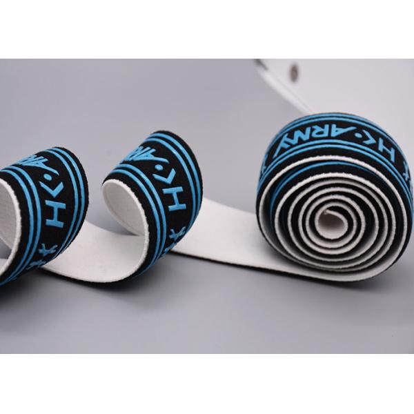 Quality 40mm Cotton Non Slip Elastic Band With Printed Silicone Logo for sale