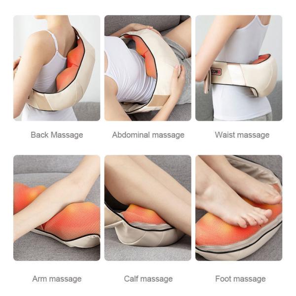 Quality U Shaped Kneading Shoulder Neck Massage Pillow with Heating and Infrared for sale