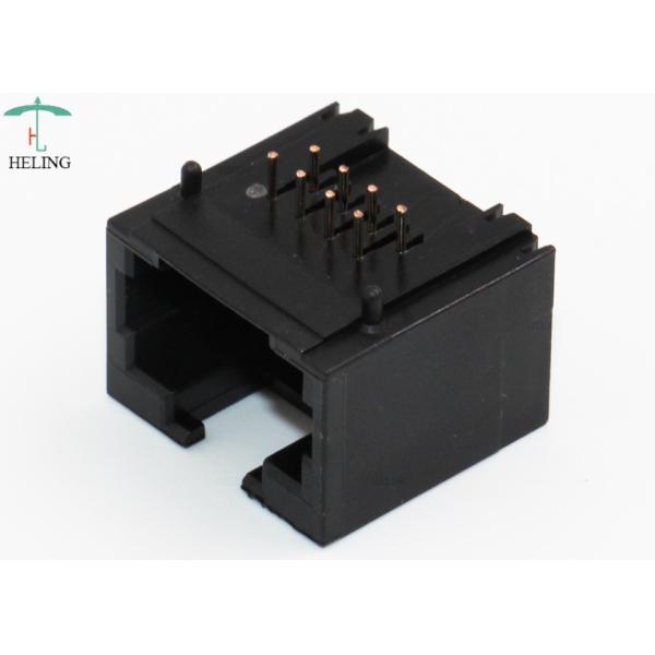 Quality Unshielded Black 8P8C RJ45 Modular Connector Ethernet Jacks For PC Card Without LED for sale
