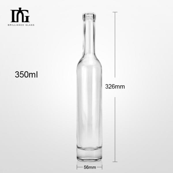 Quality Engraving Surface Handling 350ml Clear Round Thick Bottom Olive Oil Wine Glass Bottle for sale