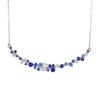 china Girls 40cm Chain Sapphire Cluster Necklace 0.22ct Diamond Flower Cluster Pendant