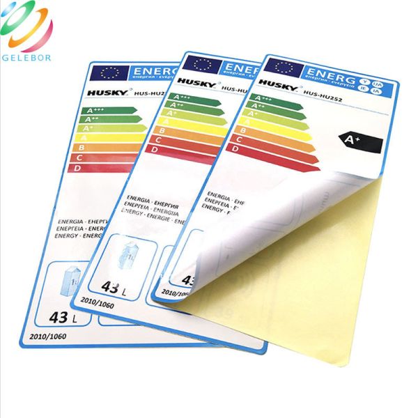 Quality Self Adhesive Energy Efficiency PVC Label Sticker For Refridgerator Air Conditioner for sale