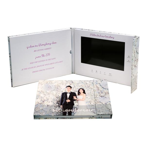 Quality Paper Craft LCD Screen Invitation Card , 10.1 Inch 128MB Video In Print Brochure for sale