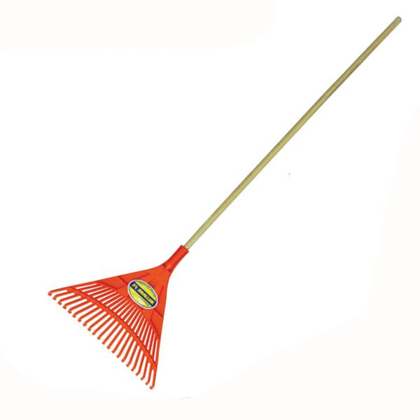 Quality Wooden Handle Garden Rake for 22 Tines Plastic Leaf Distribution for sale