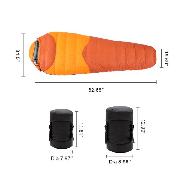 Quality Lightweight Mummy Camping Sleeping Bags Down Mummy Bag For Backpacking for sale