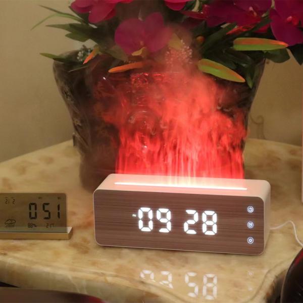 Quality UVC Ultraviolet Sterilization Flame Humidifier With Clock Touch-Sensitive for sale