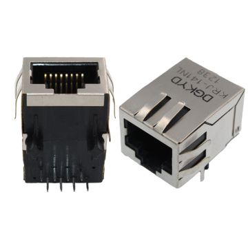 Quality Surface mount shielded right angle ethernet rj45 connector 100 BASE - TX Y/G LED for sale