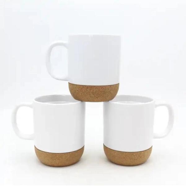 Quality Custom Creative Simple Cork Bottom 450 Ceramic Cup for Sustainable Drinkware for sale