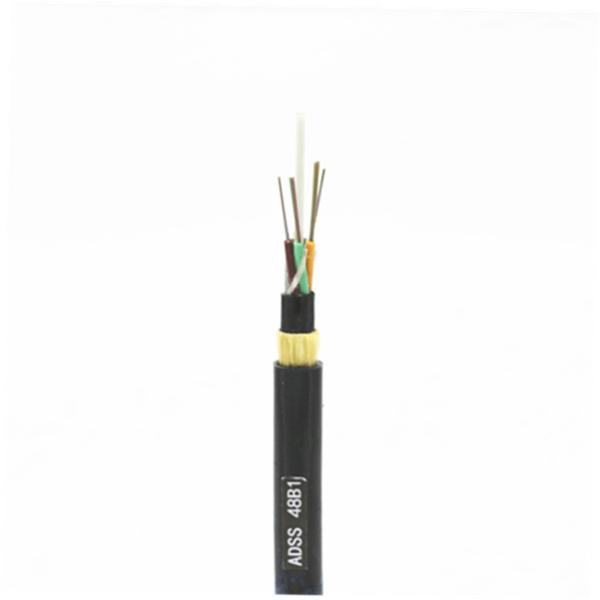 Quality 48 Core Single Mode Fiber Optic Cable High Tensile ADSS FRP Central Strength for sale