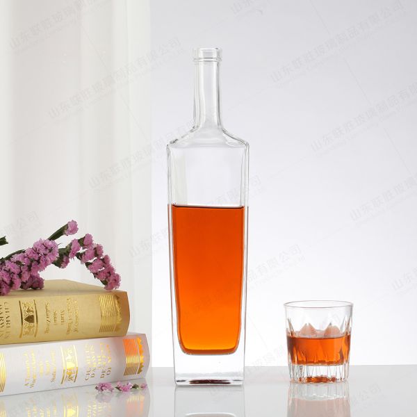 Quality 750ml Glass Brandy Gin Rum Tequila Vodka Spirits Bottle with Decal Surface Handling for sale