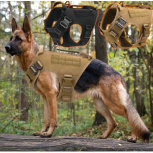 Quality Plastic Tactical Dog Harness For Hiking Training Brown for sale