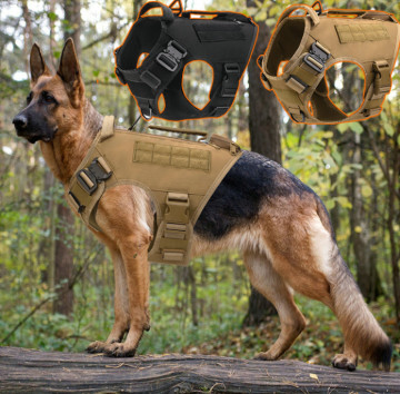Quality Plastic Tactical Dog Harness For Hiking Training Brown for sale