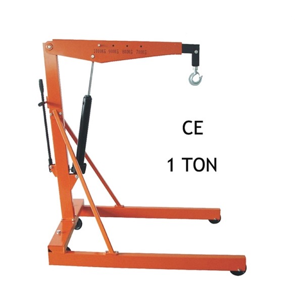 Quality Heavy Duty Single Pump Hydraulic 1 Ton Foldable Shop Crane for sale