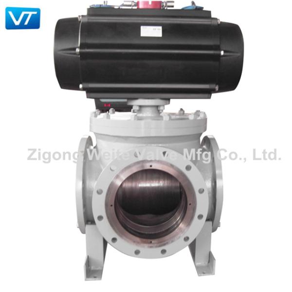 Quality 4 Way Pneumatic Operated Ball Valve WCB for sale