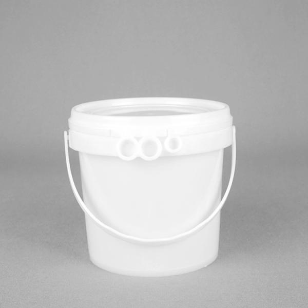 Quality 1L Clear Plastic Bucket with IML and Heat Transfer Printing for sale