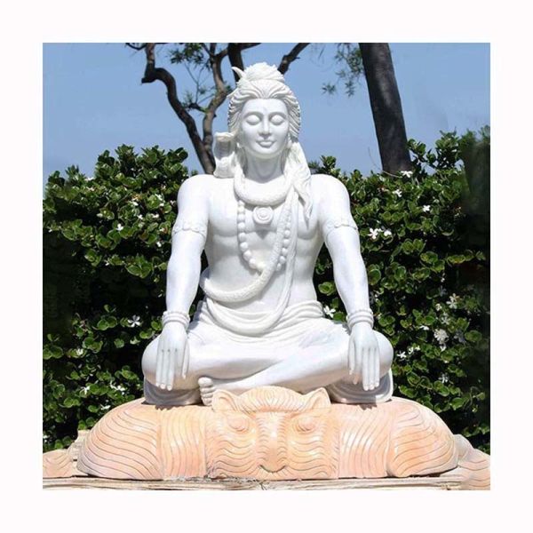 Quality Custom Outdoor garden decoration large white marble stone meditating gautam guan yin buddha statue sculpture for sale for sale