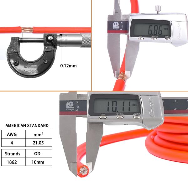 Quality Heat Resistant Soft Flexible Silicone Cable 4 AWG Multipurpose for sale
