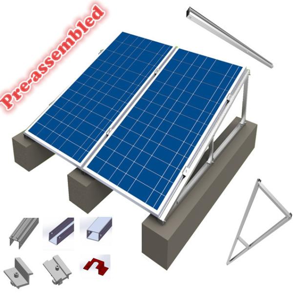 Quality No Penetration Solar Bracket Aluminum Structure Rooftop Ballasted Solar Mounting for sale