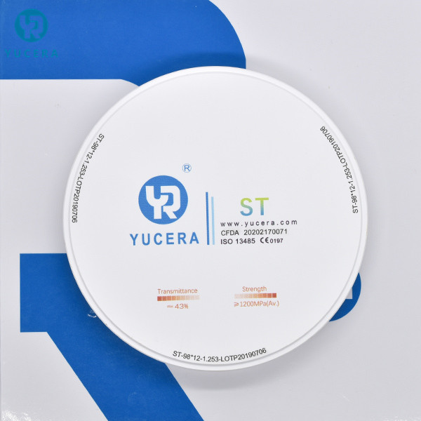 Quality CAD CAM System 1200HV 1200MPA 43% Translucent Zirconia Blocks for sale