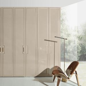 Quality E1 Sliding Door Wardrobes Dark Walnut Walk In Closet Cabinet Design for sale