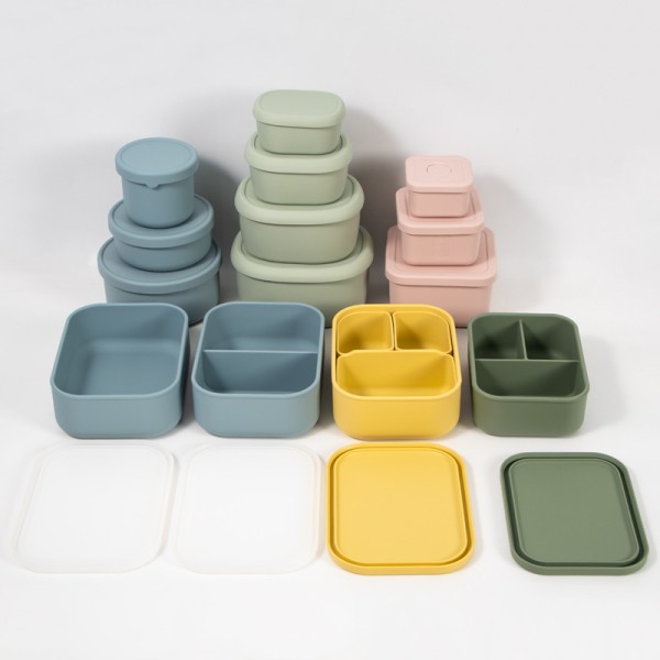Quality Wholesale Silicone Sealed Lunch Box Set Leakproof Food Storage Container BPA Free for sale
