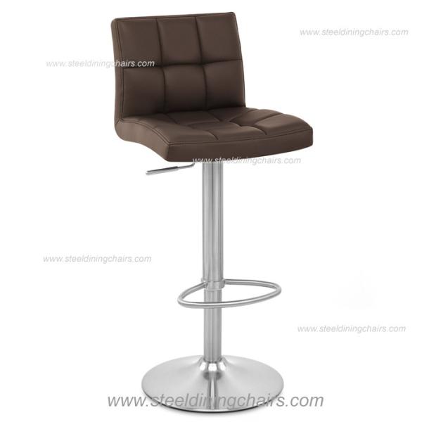 Quality Adjustable 38CM 103CM Black Leather Swivel Bar Stools With Arms for sale