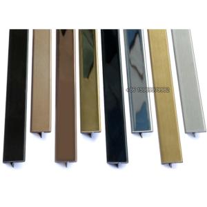 Quality SLIM FACE STAINLESS STEEL PROFILE SECTIONS T TRIM T8 0.5MM - 1.5MM THICKNESS for sale