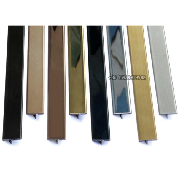 Quality SLIM FACE STAINLESS STEEL PROFILE SECTIONS T TRIM T8 0.5MM - 1.5MM THICKNESS for sale