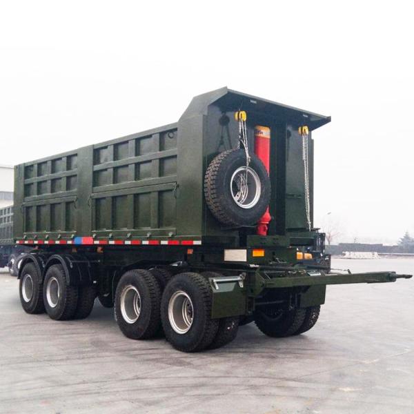 Quality Farm Trailer 3-Axles Hydraulic Rear Dump Draw Bar Full Trailer for sale