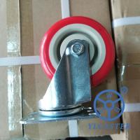 Quality 100mm Swivel Red PVC Casters Economical Trolley Wheels 90KG Capacity for sale