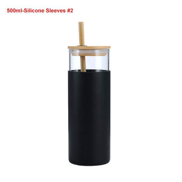 Quality Customised Transparent 500ML Glass Tumbler Reusable Glass Water Bottle With for sale