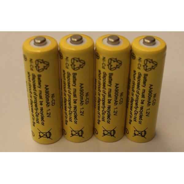 Quality 1.2V Cylindrical NICD Rechargeable Batteries AA900mAh UL for sale