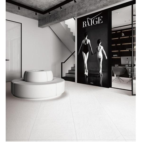 Quality 10mm Full Body Porcelain Tiles 600x600mm Matt White Bathroom Floor for sale