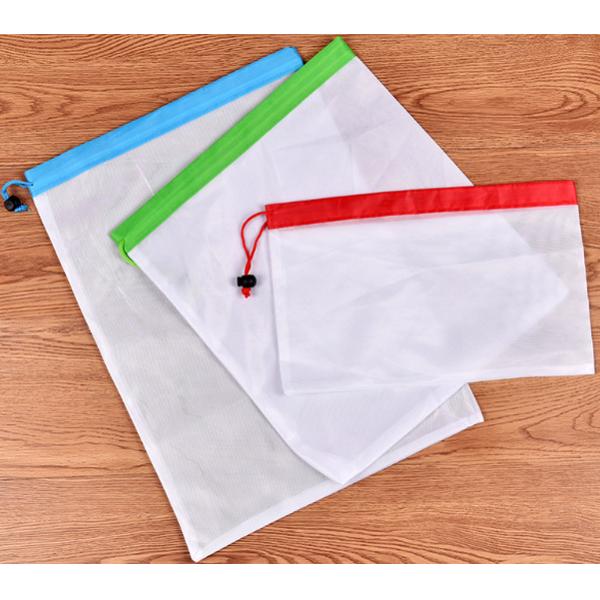 Quality Heavy Duty Reusable RPET Mesh Produce Bags For Fruit And Vegetable Storage for sale