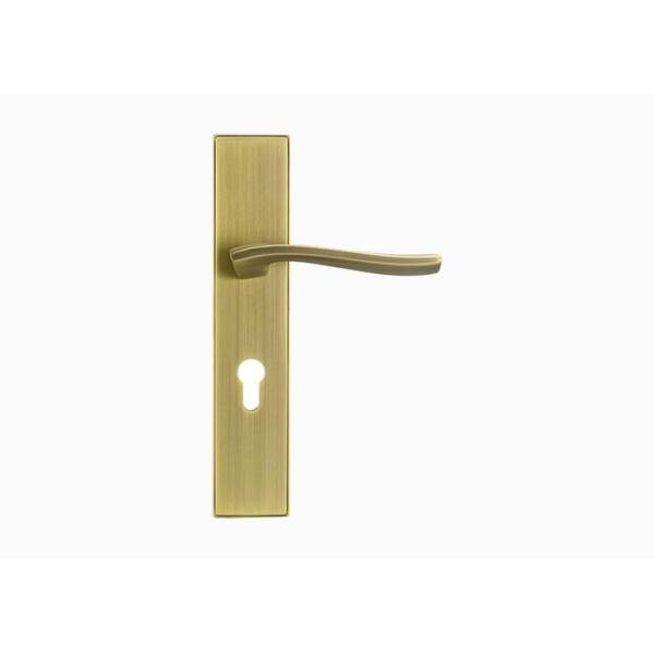 Quality Security Luxury Solid Brass Gold Interior Door Pull Handle Lock Set 133mm 63mm for sale