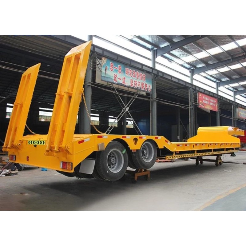 Durable Two-Axle Lowbed Trailer for Construction Equipment