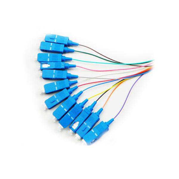 Quality Single Mode 10G Patch Cord , 900UM Wave Length SC UPC Patch Cord 12 Colors for sale