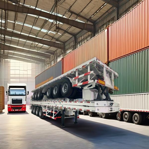 Quality Truck Trailer 4-Axle 100 Ton Flatbed Semi-Trailer for Customization Applications for sale