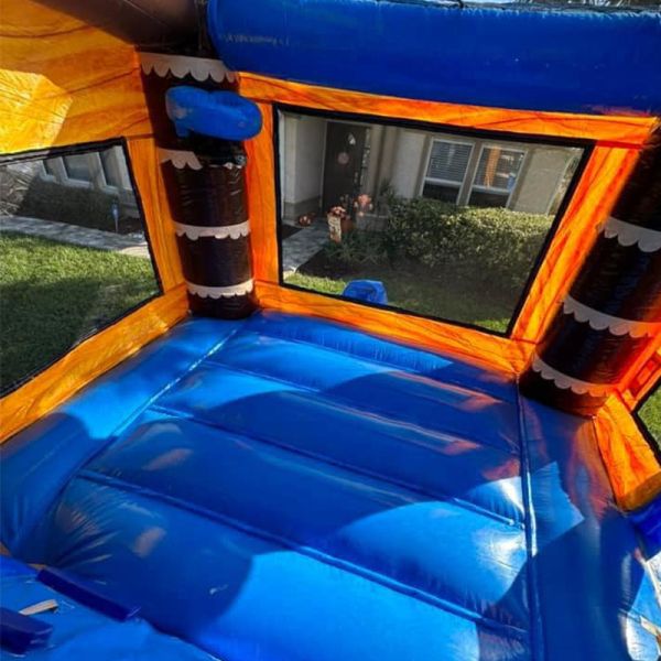 Quality Kids Playground Inflatable Bounce House with Slide Pool and Palm Tree for sale