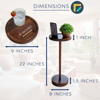 Quality Specific Coffee Table Modern Wooden Drink Table with Phone Mount and Small Round for sale