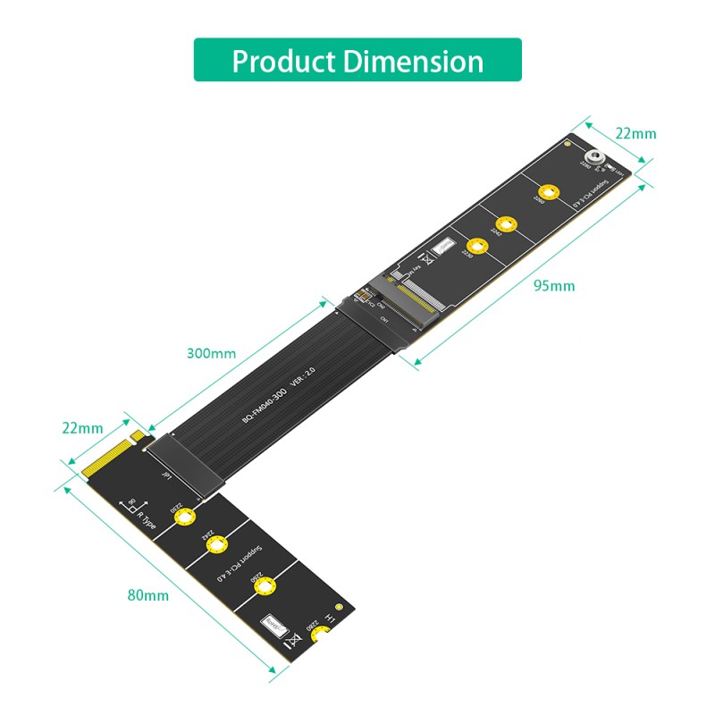 M.2 NVME SSD Extension Cable package contents