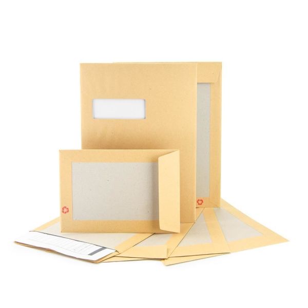 Quality Custom Size Shipping Envelope with Brown Kraft Paper and Grey Board Back Protection for sale