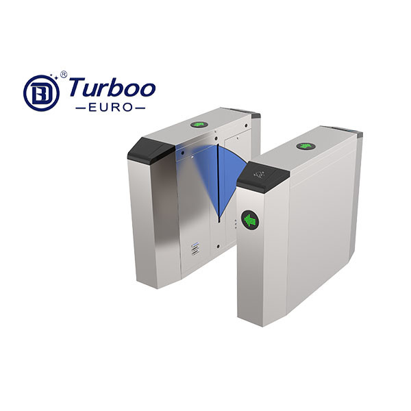 Quality Pedestrian Flap Barrier Turnstile Automatic Fingerprint Waist High PC Acrylic for sale
