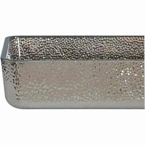 Quality Silver Chromed Rectangular Above Counter Sink Shinning Shallow Vessel Bathroom for sale