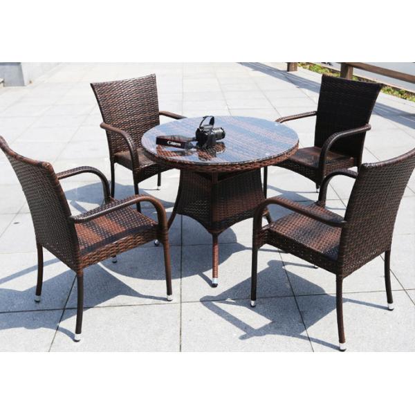 Quality 4 Seater Rattan Round Dining Table And Chair Set Outdoor Furniture Rattan Dining for sale