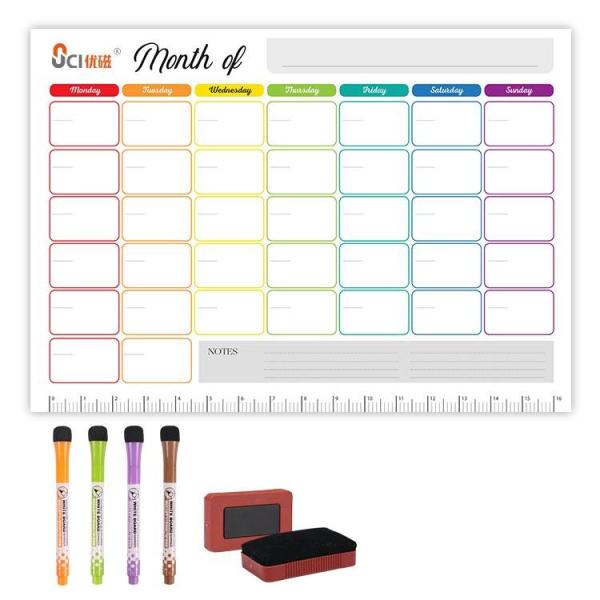 Quality Fridge Magnetic Calendar Planner Family Monthly Planner Whiteboard for sale