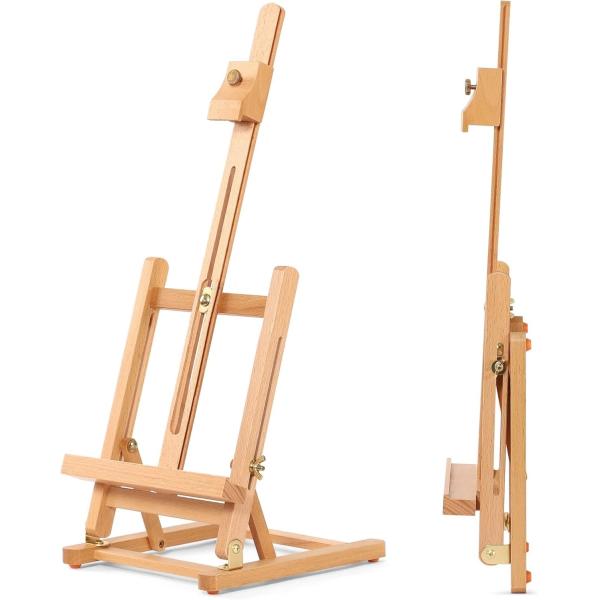 Quality 25"H Basic Tabletop Easel H Frame Sturdy Desktop Pine Wood Art Easel Adjustable for sale