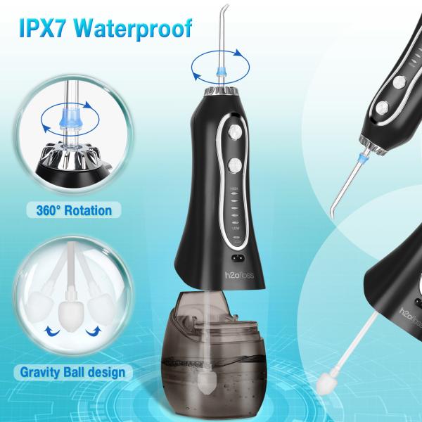 Quality 300ml Tank Water Flosser Dental Floss Water Jet With 8 Nozzles ODM OEM Available for sale