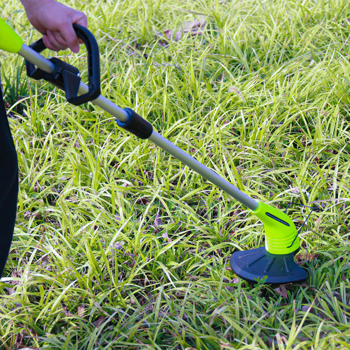 130L 8500rpm Cordless Grass Cutter Straight Shaft String Trimmer Less ...